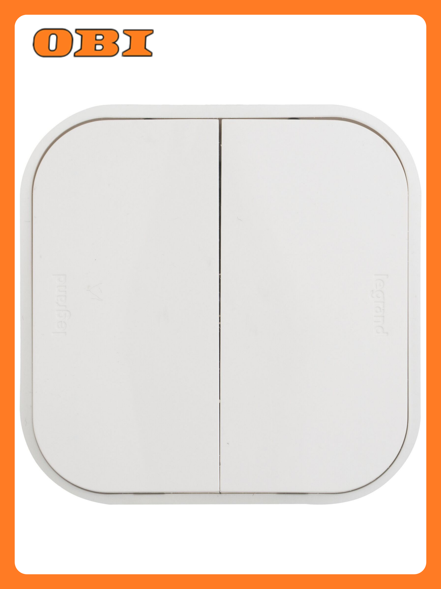 Выключатель Legrand Quteo, 2 клавиши, белый, IP20, подсветка