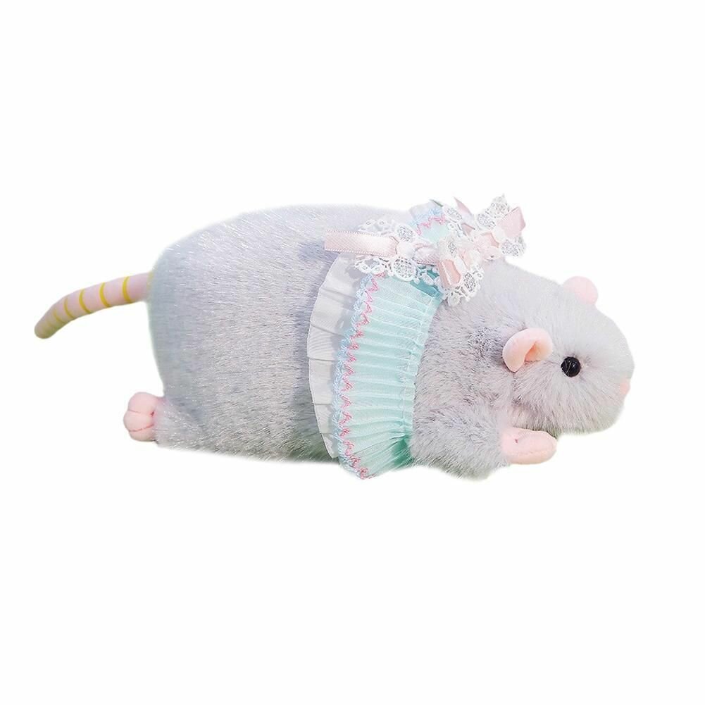 Кукла крысы с цветочной веткой/Милые плюшевые игрушки-животные/Забавные подарки на день рождения