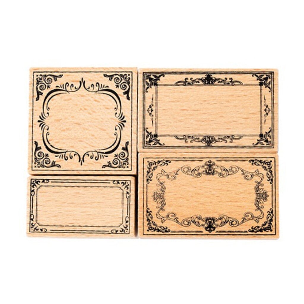 Набор штампов в античном стиле из 3-4 предметов, деревянная печать ручной работы для писем