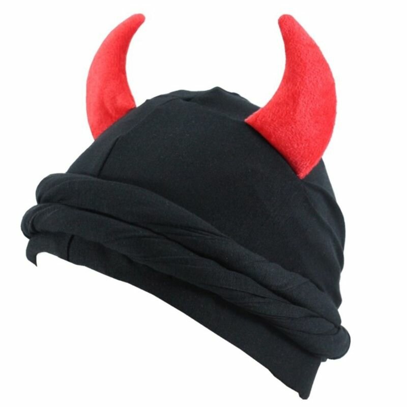 Забавная шляпа с закрученным хвостом в виде рога-черный