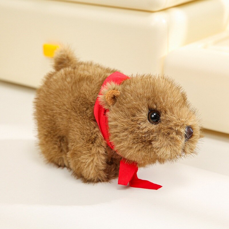 Мягкая игрушка в виде милого мультяшного суслика с кольцом для защелкивания, плюшевый суслик, кольцо для хлопков, детская мягкая игрушка