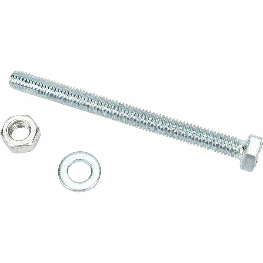 Болт Tech-Krep/Zitar DIN933 с шестигранной головкой, оцинкованный М6х70 + гайка + шайба 4 шт - пакет 130184