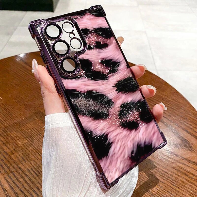Розовый леопард чехол Samsung Galaxy S23+ Purple