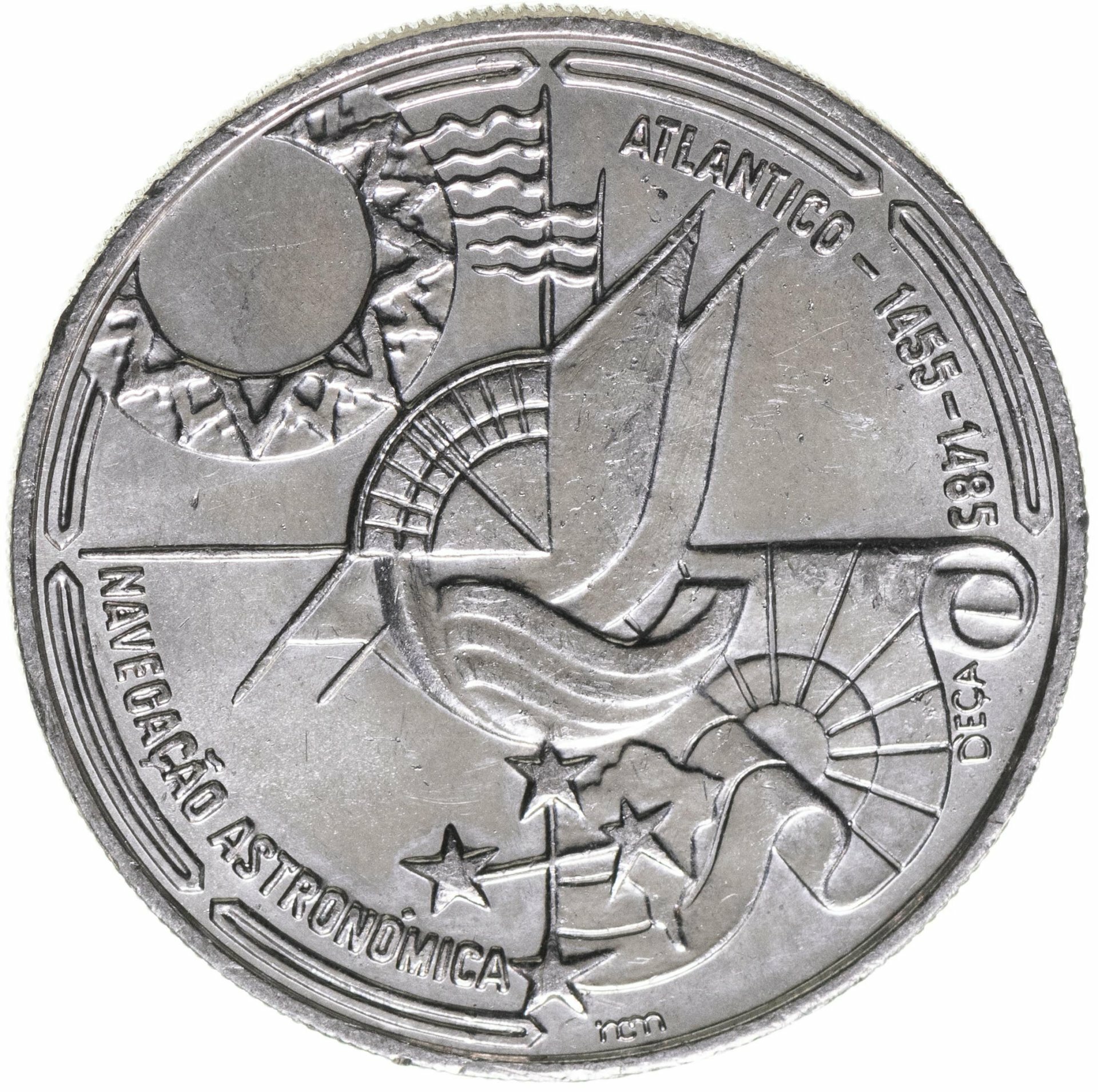 Португалия 100 эскудо escudos 1990 "Золотой век открытий - Астронавигация", Мельхиор медь-никель, в сохранности UNC