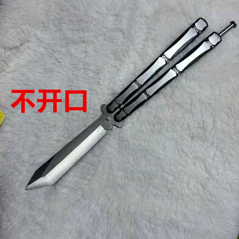 Американский бабочка-нож с бамбуковым соединением, тренировочный нож, не требующий обслуживания, инструмент для практики, не заточенный, 1 штука, дропшиппинг