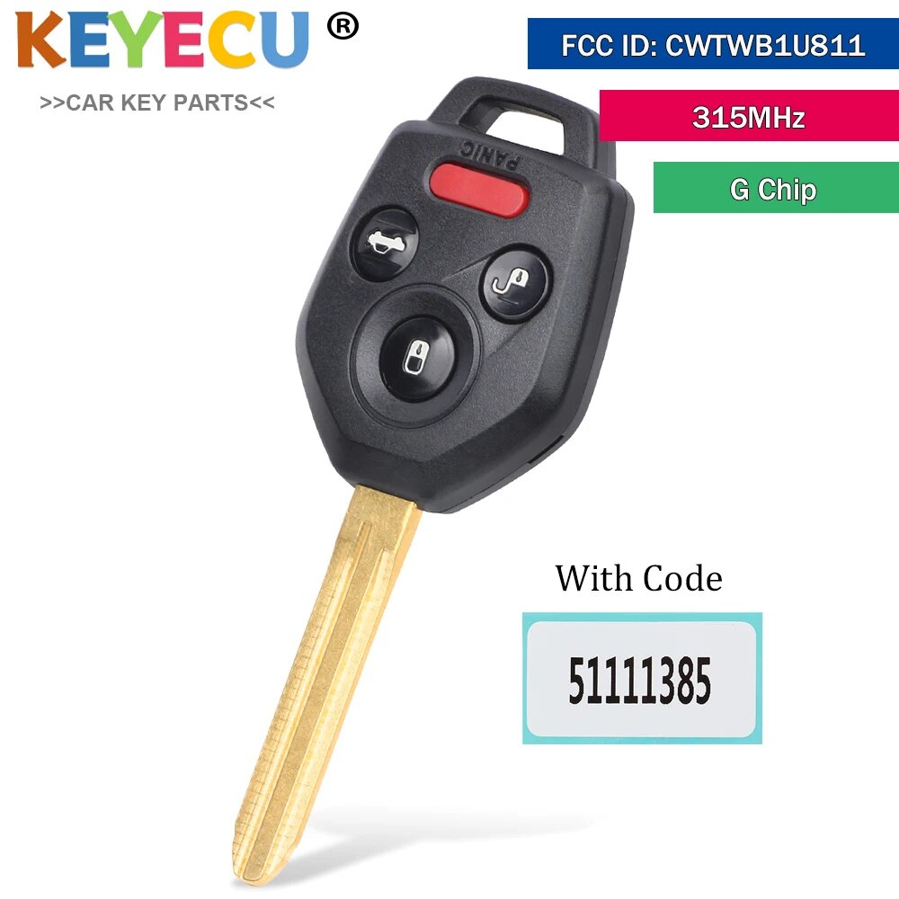 С PINCODE дистанционный Автомобильный ключ для Subaru Impreza WRX Forester XV Crosstrek Outback Legacy, Fob 4 кнопки-G чип-CWTWB1U811