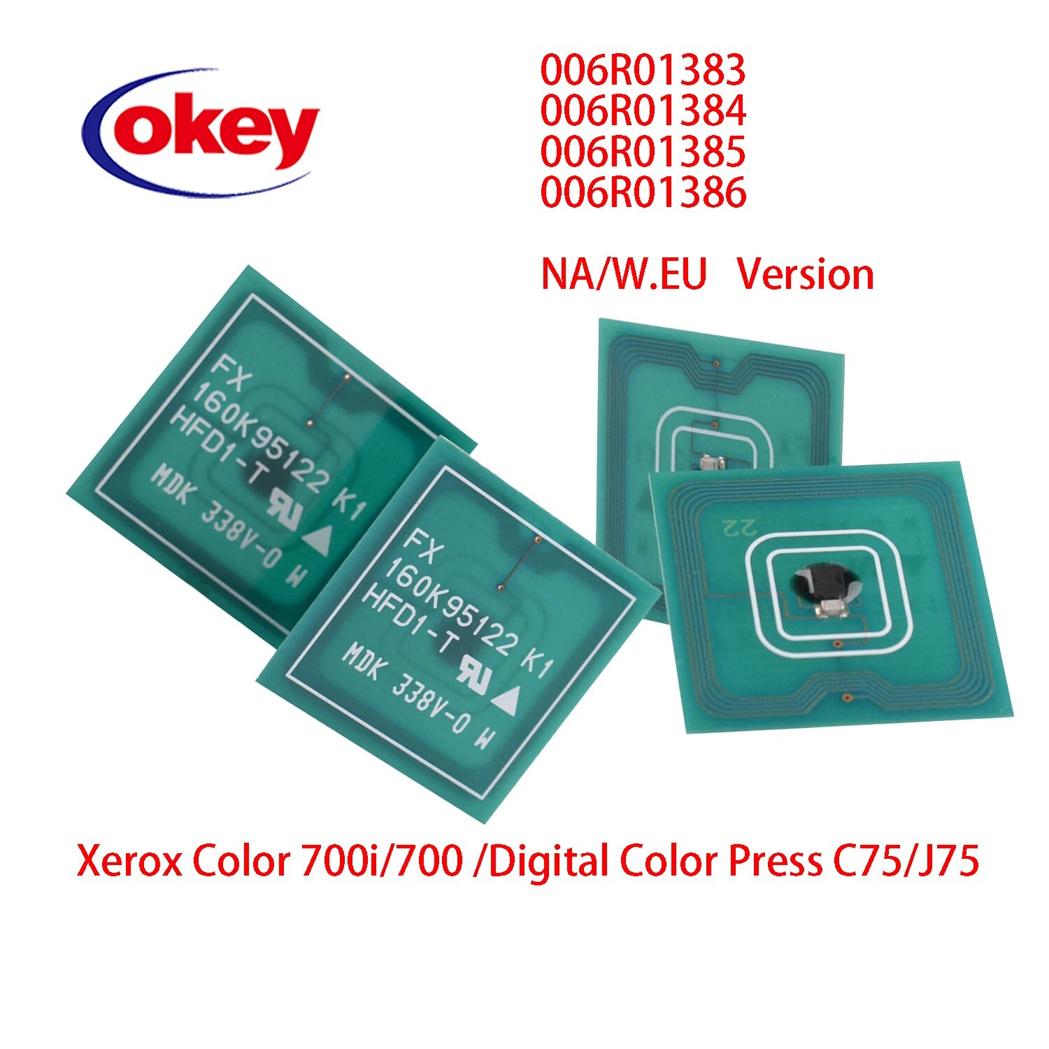 20 шт. Тонер-чипы Cokey для Xerox C700 20x 006R01380 C SA