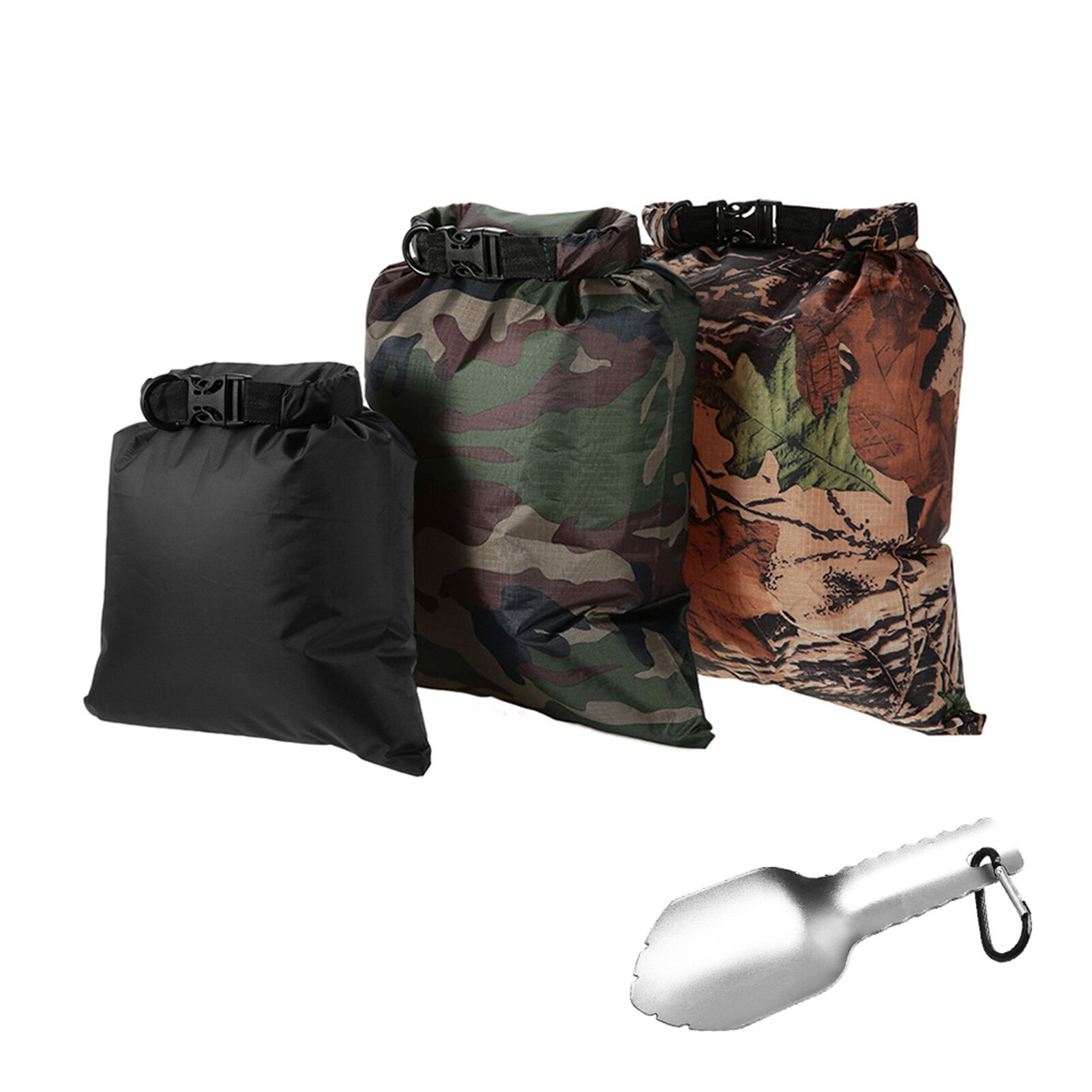 Пакет из 3 водонепроницаемых сумок 3L+5L+8L для открытия воздуха ультralight сухих мешков с ручным лопаткой для кемпинга, походов, путешествий, материал: полиэстер + ПУ-покрытие, цвета: Color 1/Color 2/Color 3/Color 4/Color 5/Color 6/Color 7 (доступно по