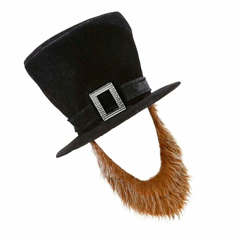 Бородатая высокая шляпа пирата из золотого бархата-коричневая