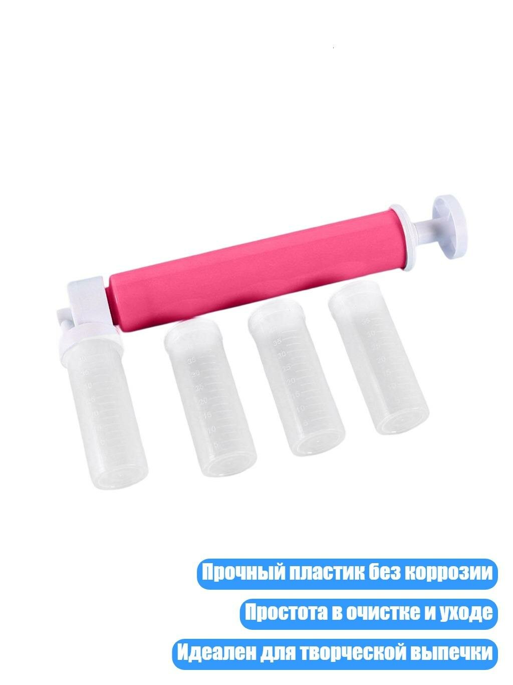 Регулируемый дозатор для глазировки тортов, Розово-красный