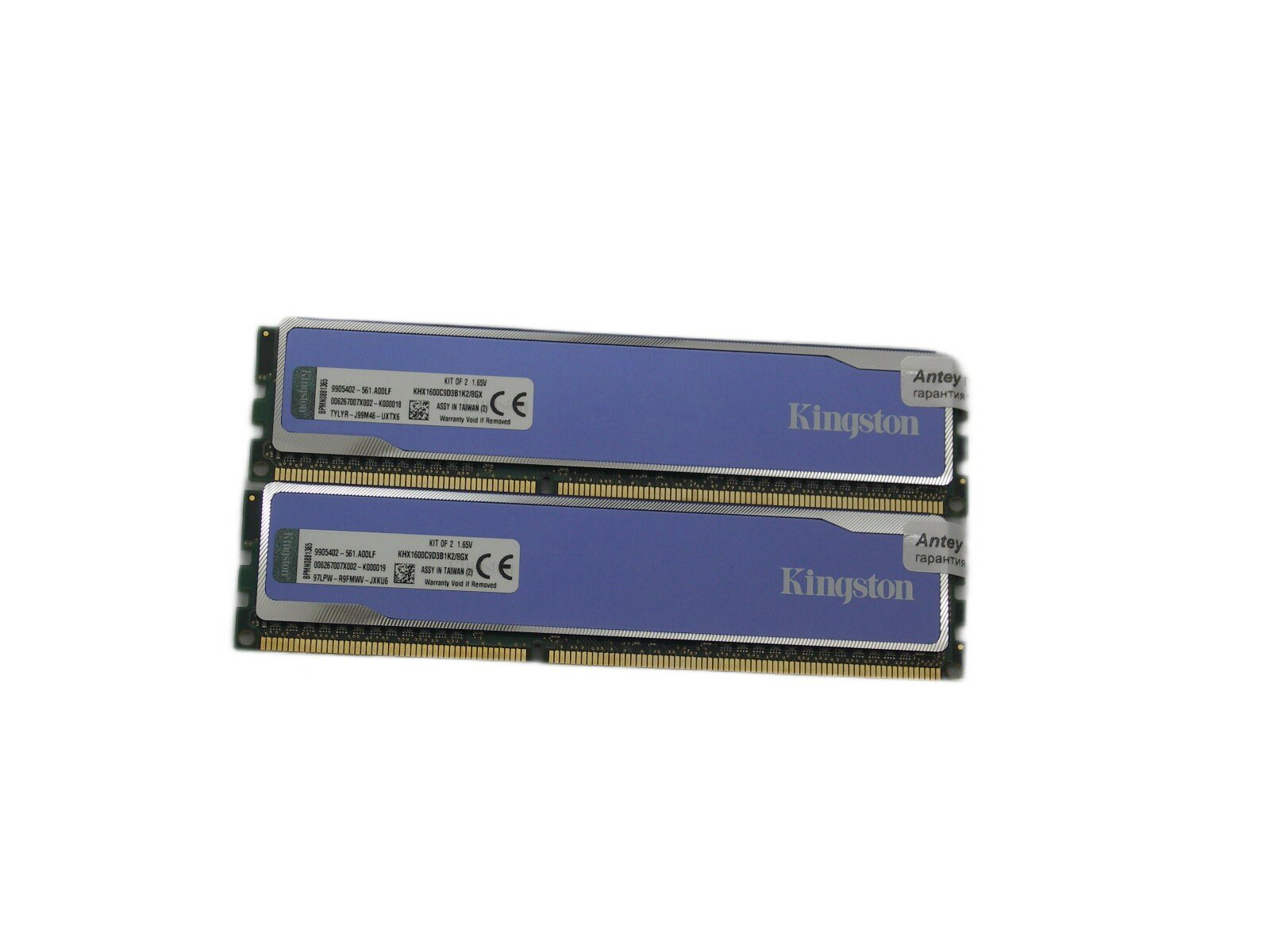 Оперативная память DIMM DDR3 8Gb, 2x4Gb, 1600Mhz PC-12800 Kingston HyperX blu. KHX1600C9D3B1K2/8GX односторонняя