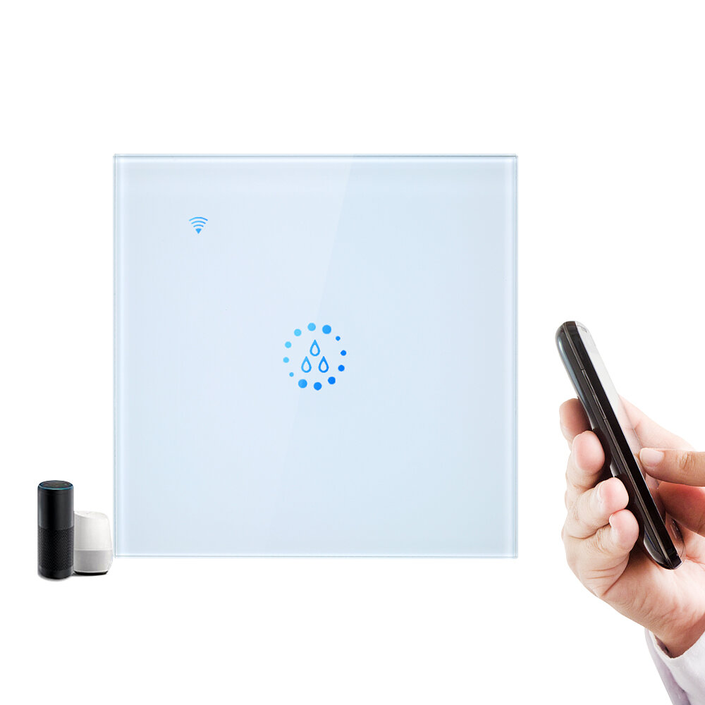 Wi-Fi умный переключатель для бойлера с сенсорным управлением, голосовым контролем, совместимый с Google Home, дистанционным управлением через приложение, планированием, семейным доступом, для водонагревателя, высокой мощности, черный/белый (выбор),
