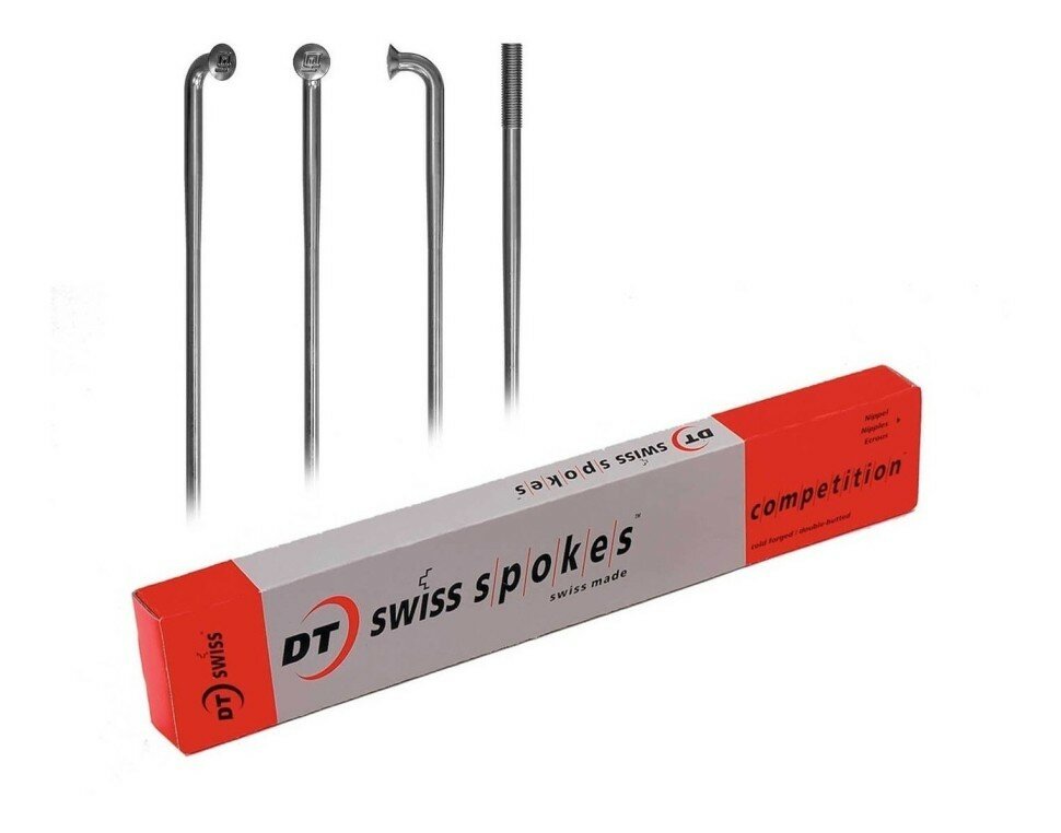 Набор из 32-х спиц DT Swiss Competition 2.0/1.8/2.0 x 259 мм, без ниппелей, нержавеющая сталь