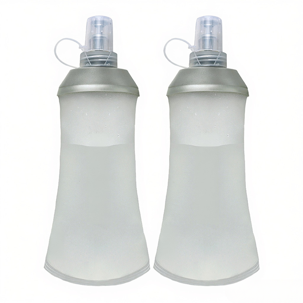 500ml Плаstic Пouch для питья Воды Портативный Мягкий Складной Бак для Воды Хранилище Бак Без Для Альпинизма Катания Марфон Кросс-Ралли Материал PEVA + Силикон Цвет Прозрачный Количество 1 шт / 2 шт (дополнительно) Объем 250ml / 450ml / 500ml