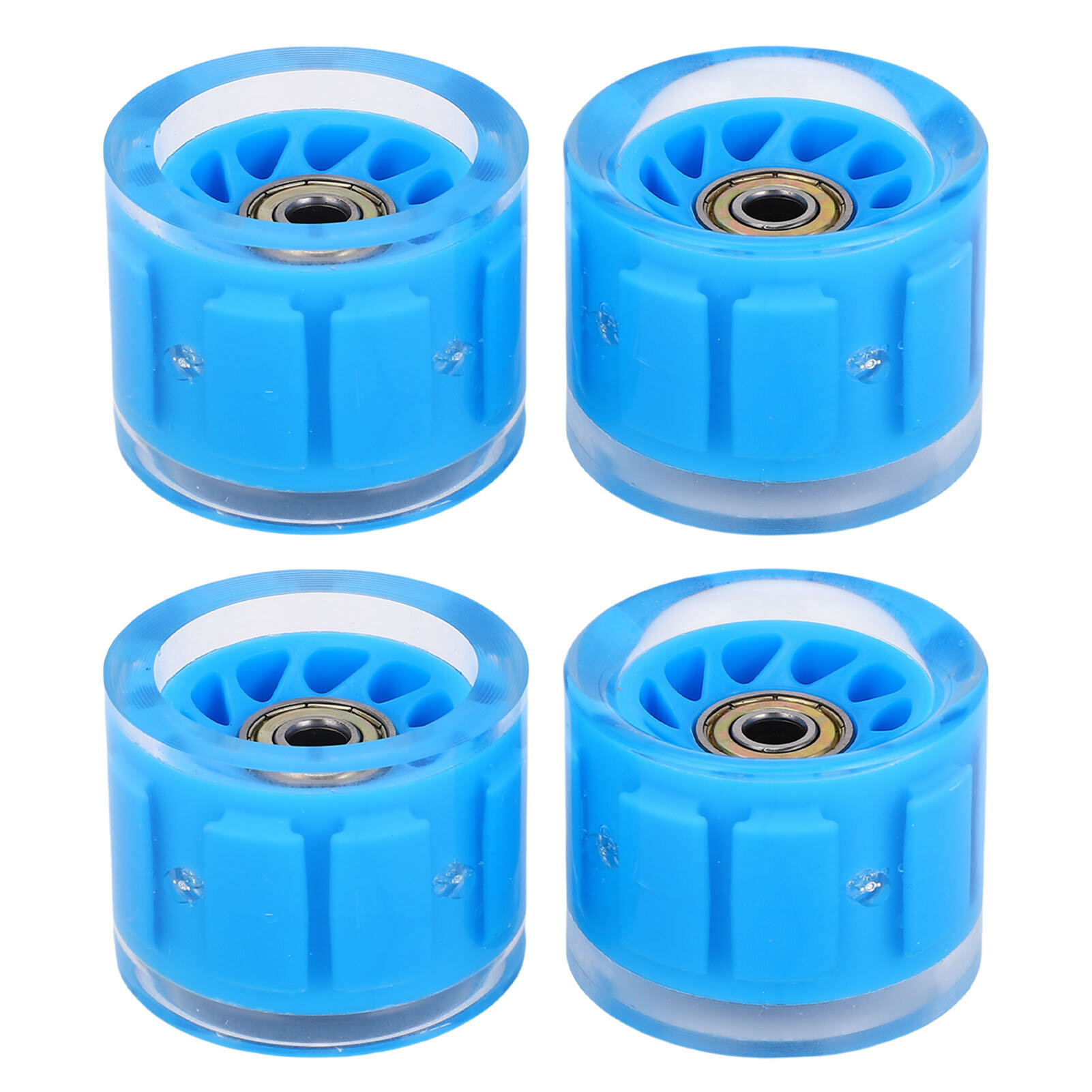 4 колеса для лонгборда с подшипниками, магнитный сердечник, высокоэластичные полиуретановые, 55x45 мм, синие.