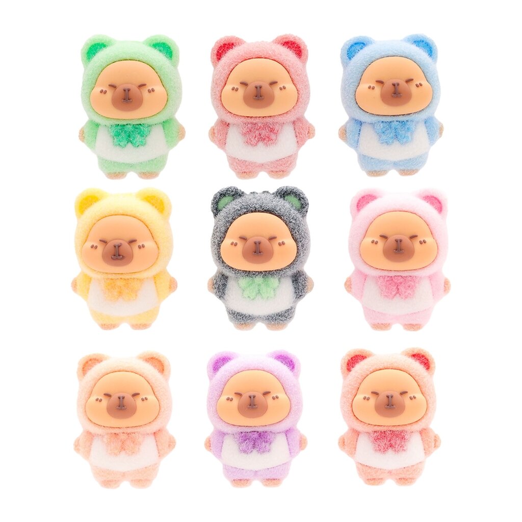 1 набор из 9, симпатичных стекающихся Капибал, милая зернистая кукла, настольное маленькое украшение, креативный подарок