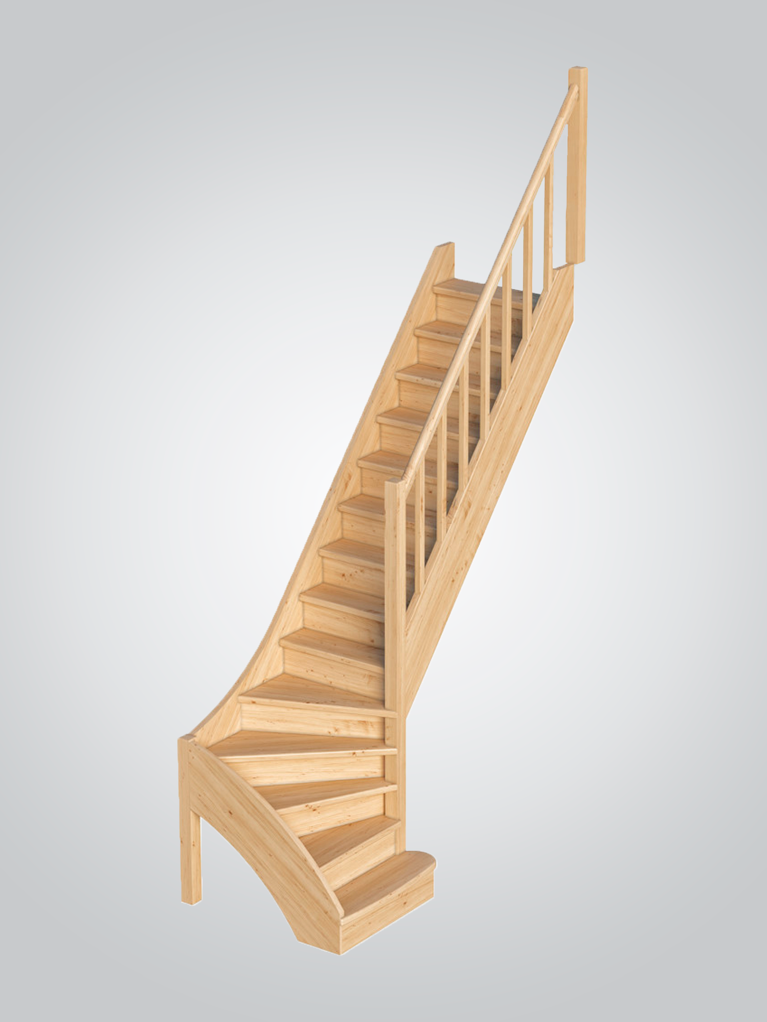 Лестница на второй этаж ЛС-07м/2 Правая с подступенками