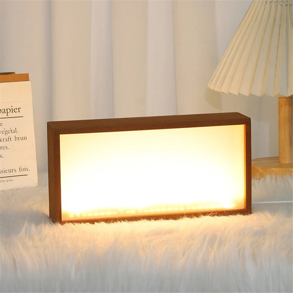 Деревянная фоторамка со светодиодной подсветкой 03 26x13CM