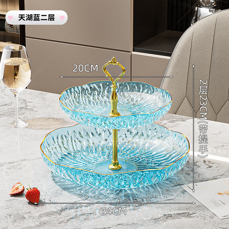 Многослойная фруктовая тарелка для гостиной, домашняя конфетная тарелка, фруктовая тарелка для кофейного стола, закусочная тарелка, десертная тарелка, фруктовая тарелка для послеобеденного чая на стойке ресепшн