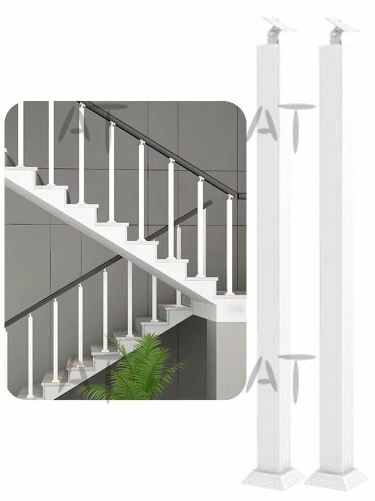 Металлические стойки для лестничных перил, кованые опоры черного цвета с креплениями для дома, лофта, крыльца