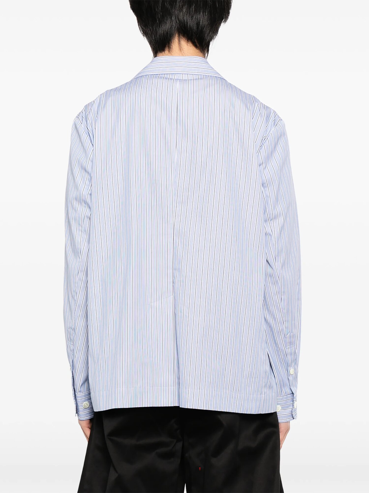 Куртка Sacai Striped poplin shirt jacket, размер 48, синий — фото 1