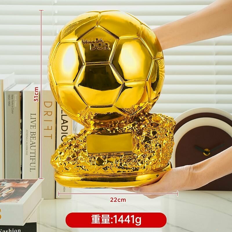 Подарки на футбольные матчи, награда MVP Роналду и Месси, золотая бутса, трофей, золотая модель мяча, орнамент