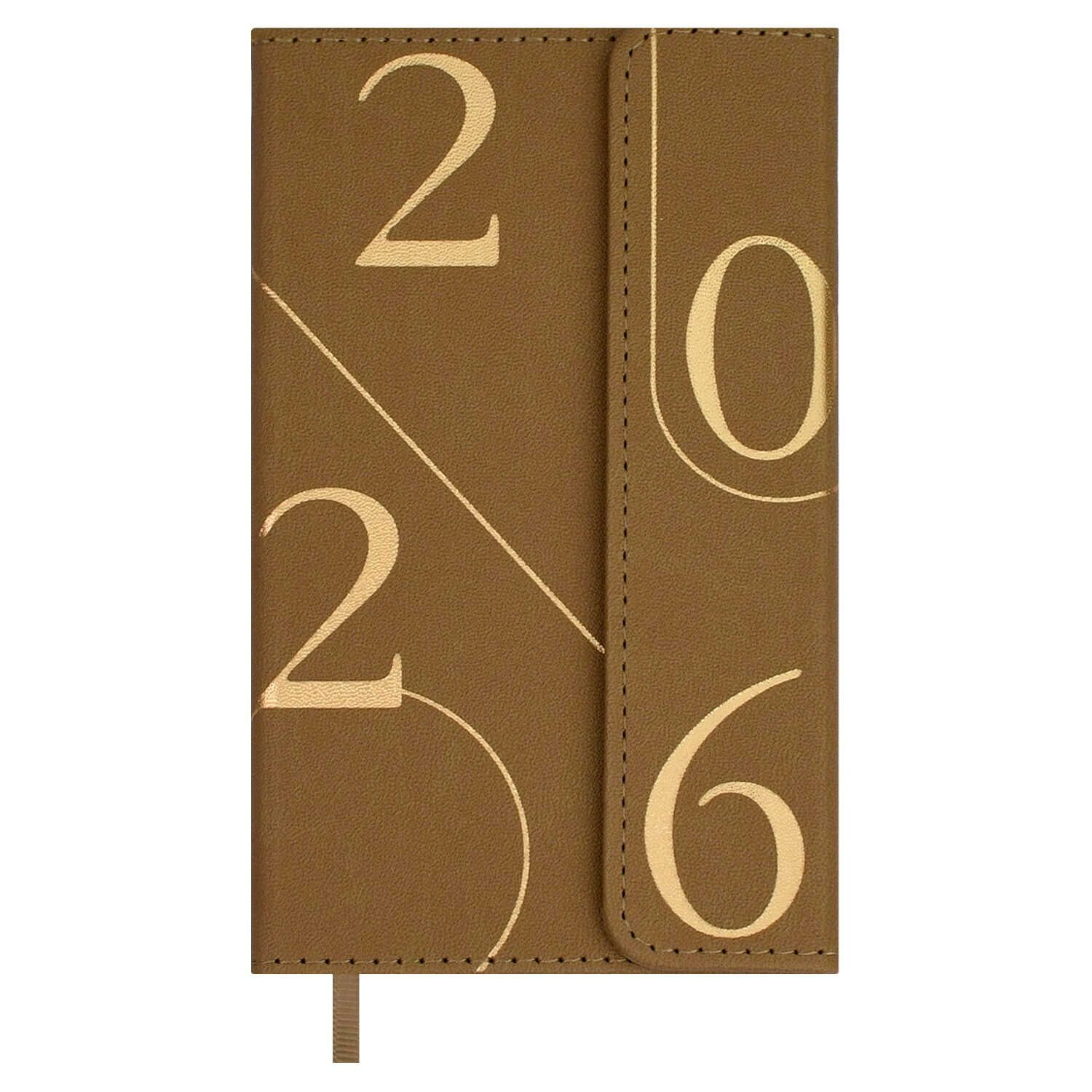 Еженедельник датированный 2026 год, 64 листа, 95х155 мм "Кассандра", коричневый