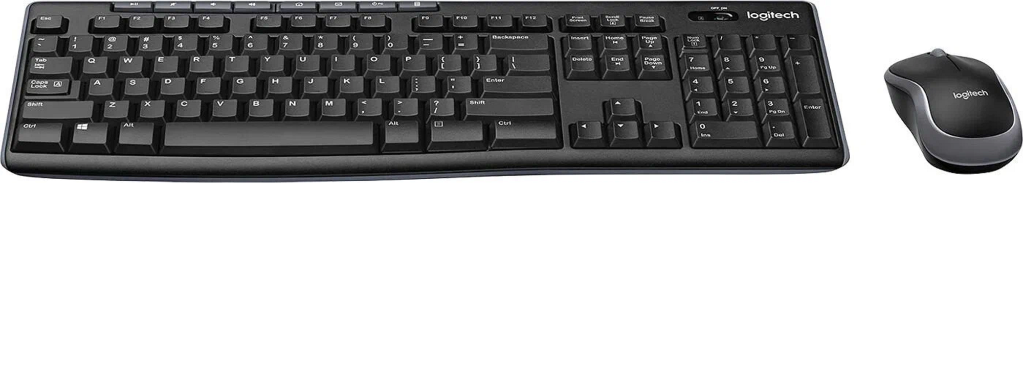 Комплект беспроводной клавиатуры и мыши Logitech MK270, мембранная, черная
