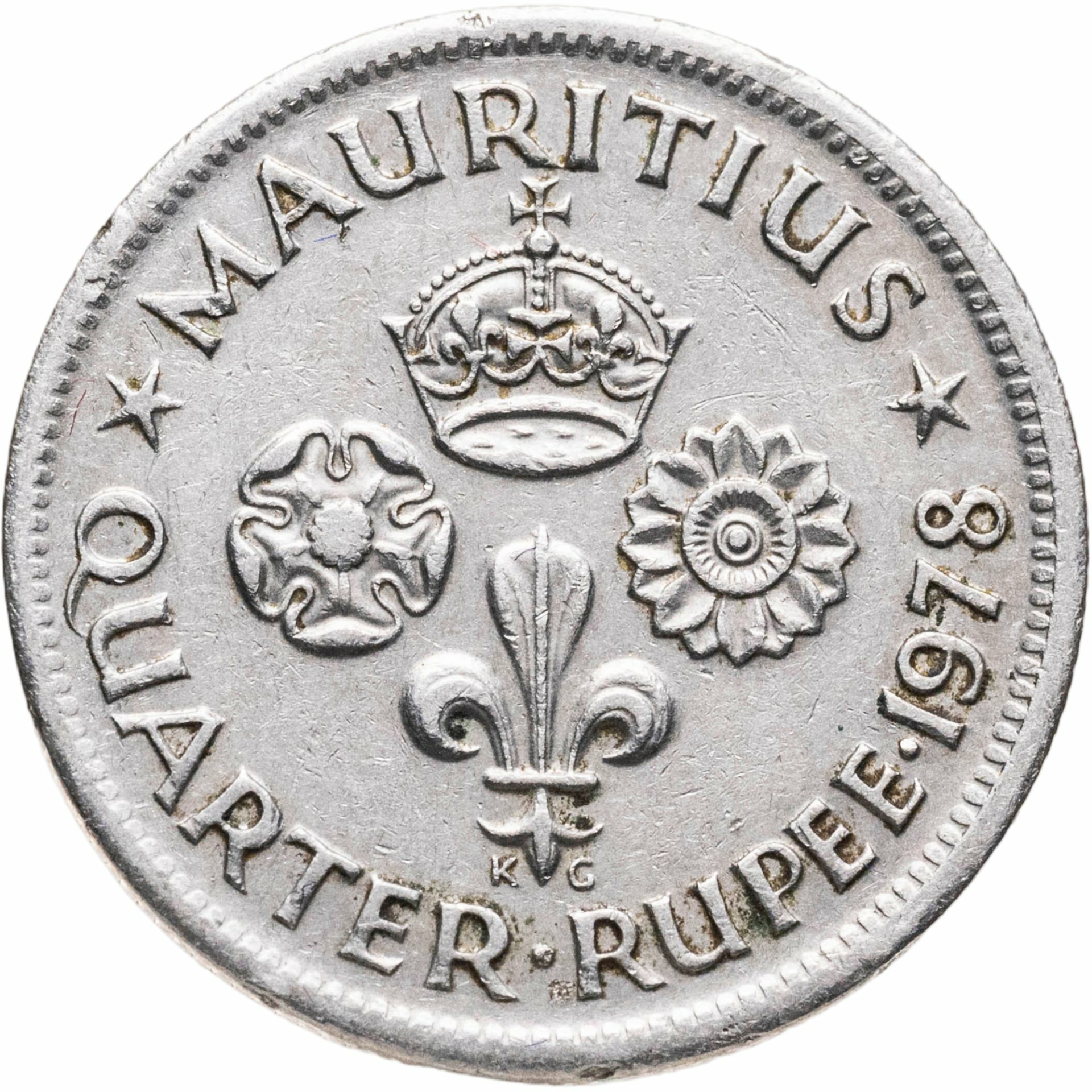 Маврикий 1/4 рупии rupee 1978, Мельхиор медь-никель, в сохранности VF