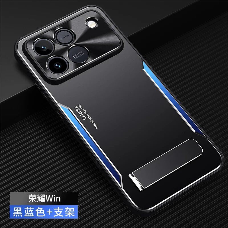 Чехол для Honor Win, Black Blue holder, с держателем