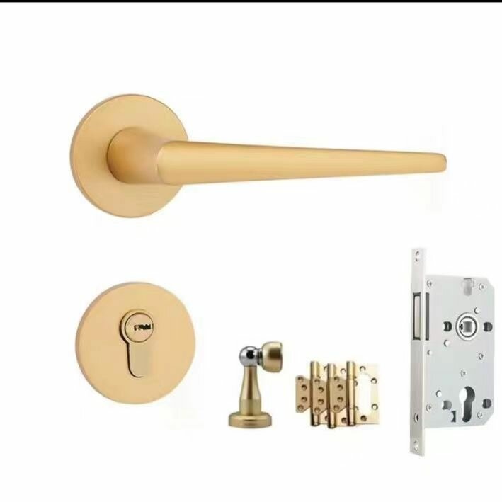 Золотой дверной замок для внутренней спальни, набор дверных замков в американском стиле, магнитный бесшумный дверной замок, ручка для деревянной двери