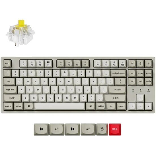 Клавиатура Keychron C1 Pro 8K, Banana Switches, проводная, Retro (C1PX-M4-RU)