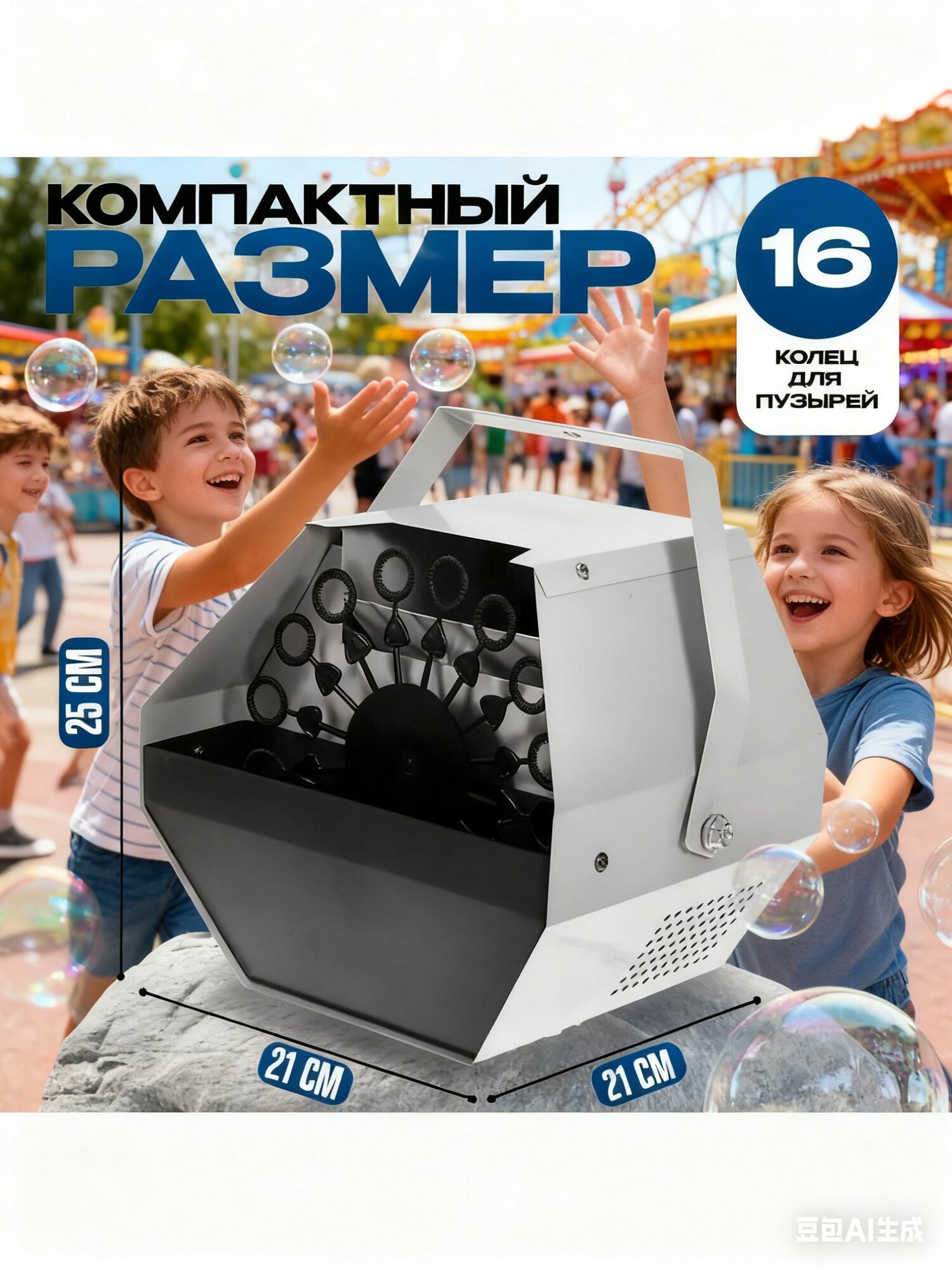 Генератор мыльных пузырей, электрический, 16 колец