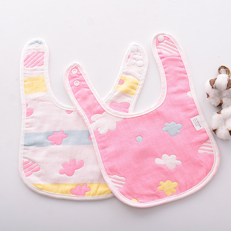 Слюнявчики для младенцев из чистого хлопка, жаккардовые, U-образные, против красного подбородка, для детей 0-1 года, полотенце для слюны, для новорожденных