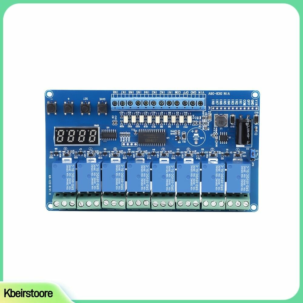 8-канальный модуль реле 8-36В с оптической развязкой, задержкой времени и светодиодами