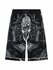 Шорты PHILIPP PLEIN Printed silk shorts, размер 44, black/black