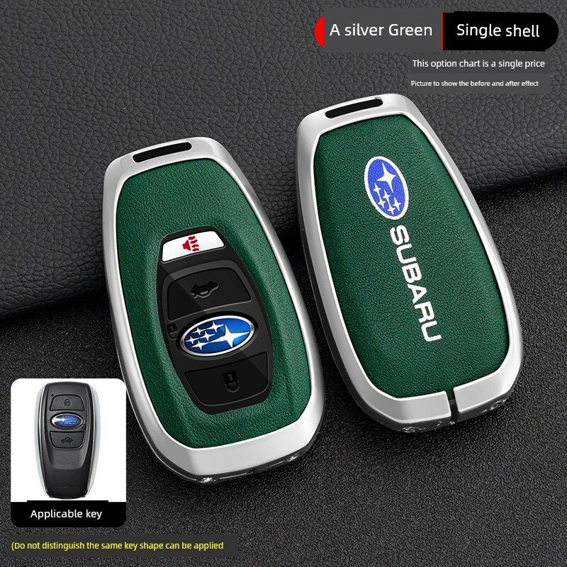 Чехол для ключей Subaru (XV, Forester, Outback, Legacy, BRZ) из высококачественной кожи с металлической застежкой