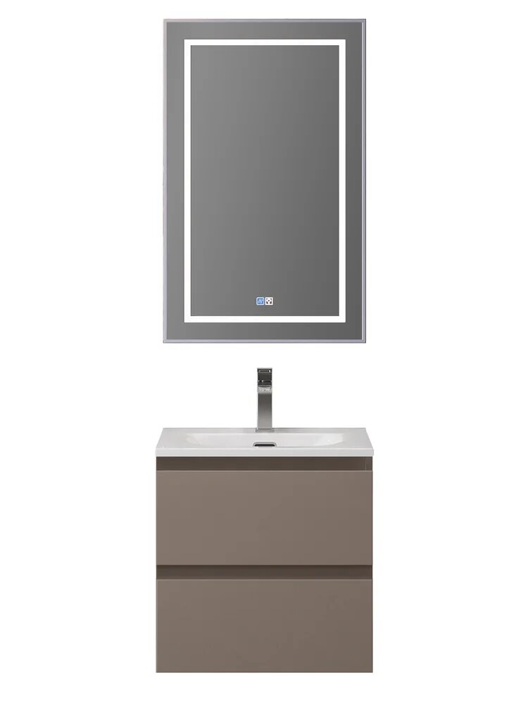 Мебель для ванной комнаты BelBagno Kraft 39 50 подвесная, матовая бежевая, раковина bb-8099-3-50