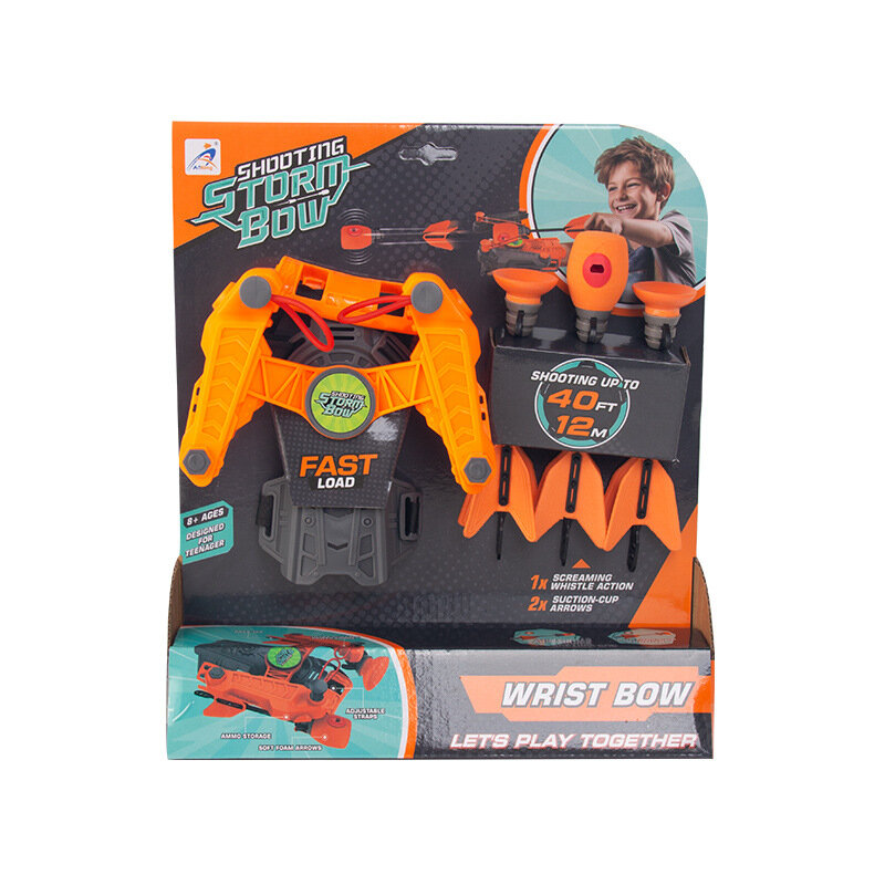 Детский мини-браслет катапульта с луком и стрелами для мальчиков и девочек, для стрельбы в помещении и на улице, игрушка для квадратного стенда