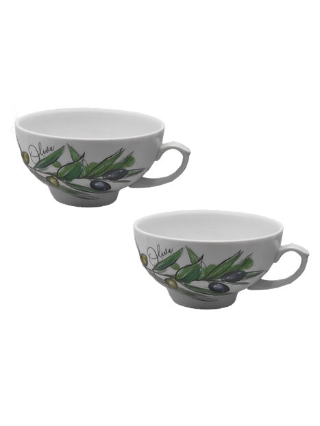Набор чашек чайных без блюдец 220 мл. ф. Рубин "Оливки новые" Дулево 2 шт.