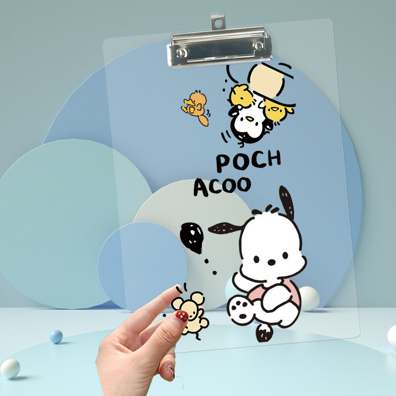 Студенческий планшет для письма A4, папка с мультяшным собакой, кошкой, звездами, милый детский маленький магазин, акриловый планшет A4 с клипом