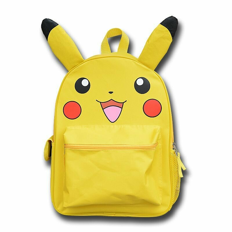Новый рюкзак Pokemon Pocket Monster для мальчиков и девочек, школьный рюкзак, желтый рюкзак с Пикачу