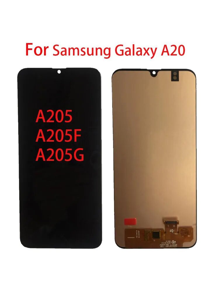 TFT Дисплей на Samsung Galaxy A20 A205F в сборе с тачскрином Черны