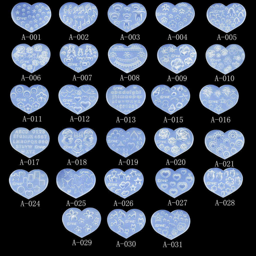 28x Декоративная Крошечная Цветочная Форма Для Создания Нейл-Арта Набор Инструментов Для Изготовления Форм Star Heart Mold