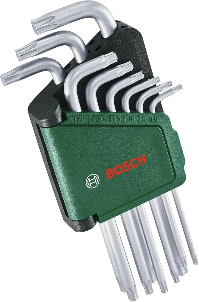 BOSCH Набор звездочек ключей для автомобиля, велосипеда и мебели TORX 9 предметов в кейсе 21 см (1600A02Z9C)