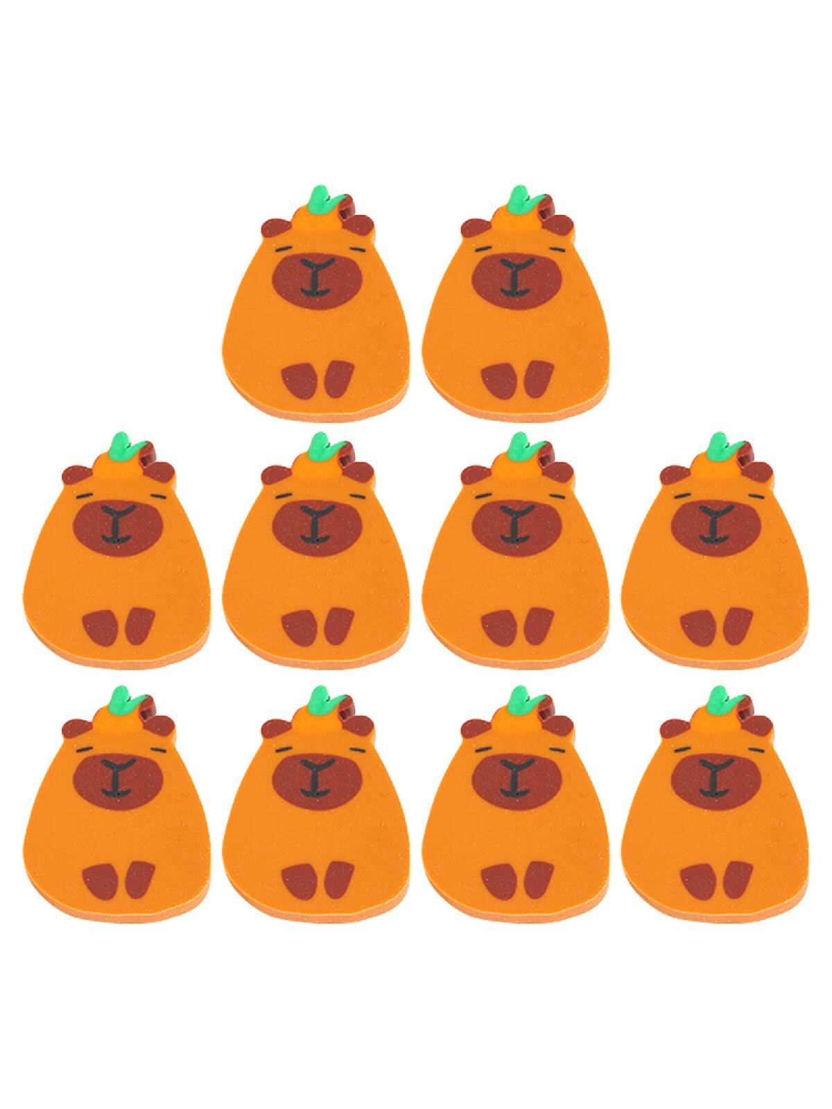 10 шт. Ластики-капибары, ластик с милыми животными, ластики "Назад в школу", призы в подарок