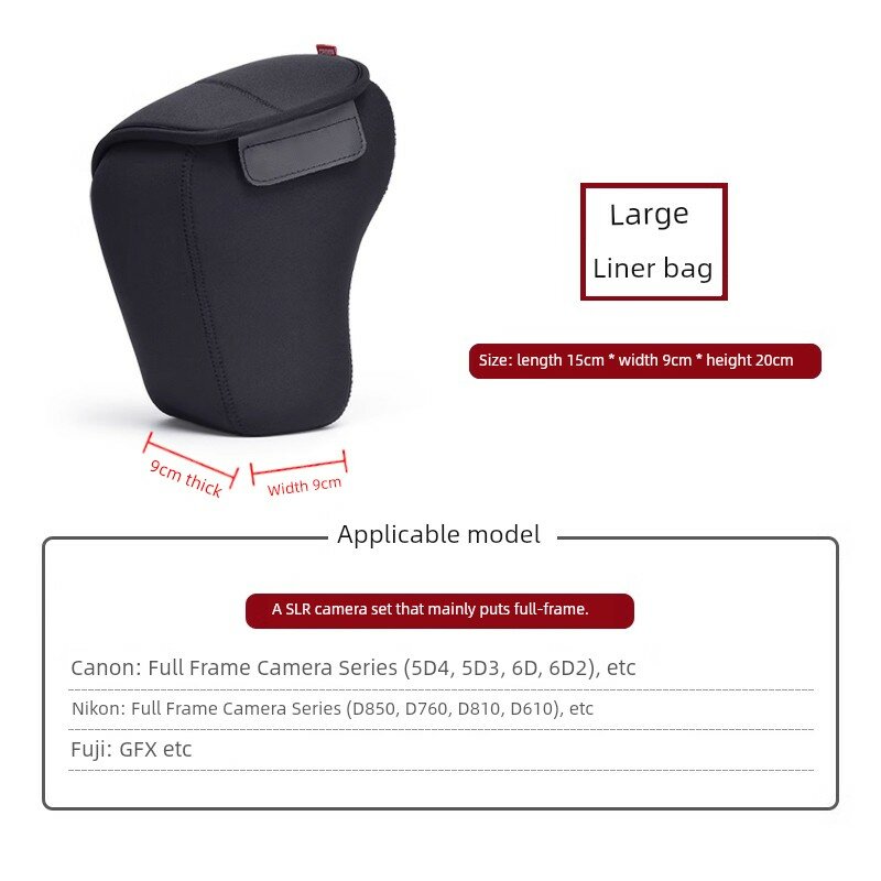 Cwatcun H6 Чехол Внутренний Для Зеркальных Фотоаппаратов Canon/Nikon/Sony Черный Большой Размер Водонепроницаемый