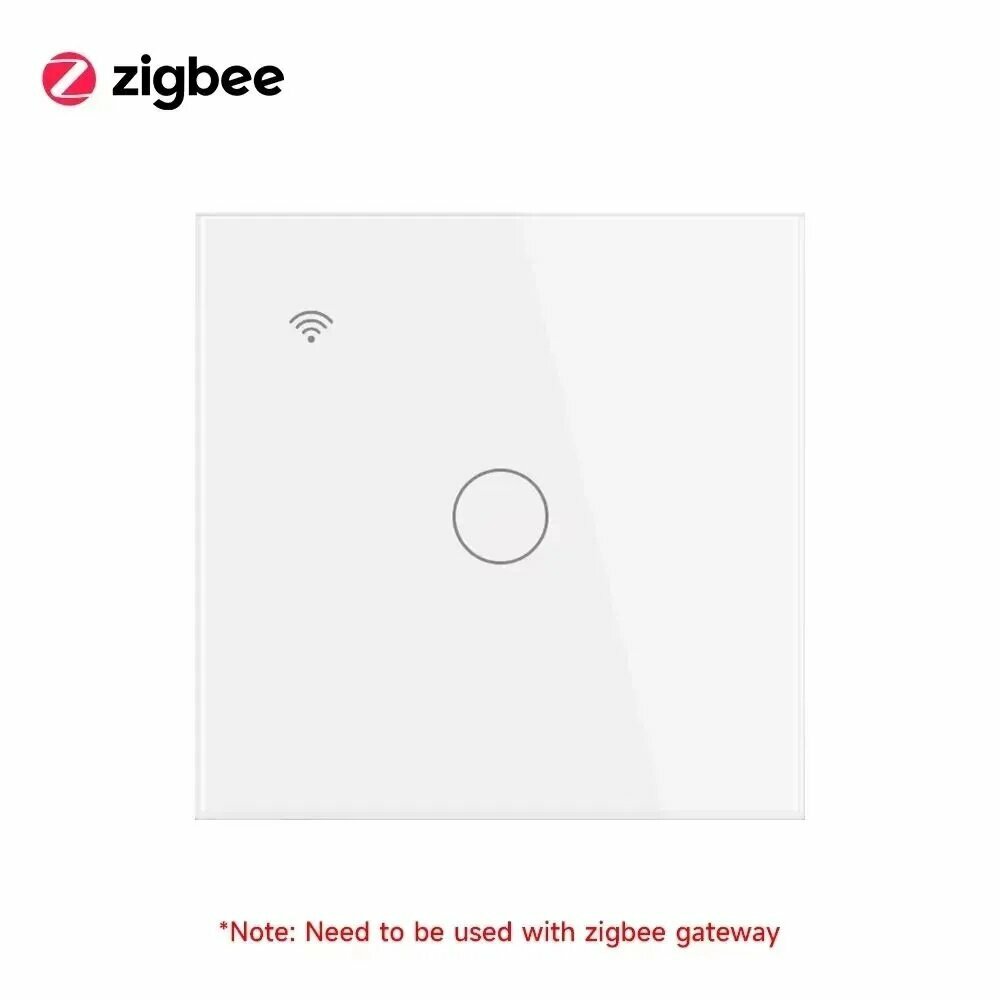 Умный сенсорный выключатель Tuya Zigbee, 1-3 кнопки EU, беспроводной дистанционный светодиодный выключатель света, Alexa, универсальный одиночный огонь с нулевым огнем