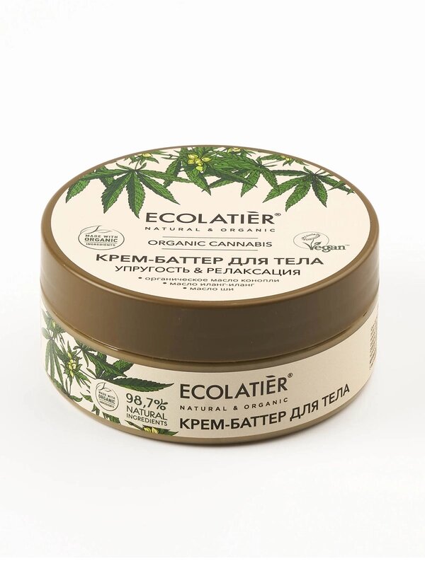 Крем-баттер для тела Ecolatier GREEN Упругость & Релаксация, серия ORGANIC CANNABIS, 150мл