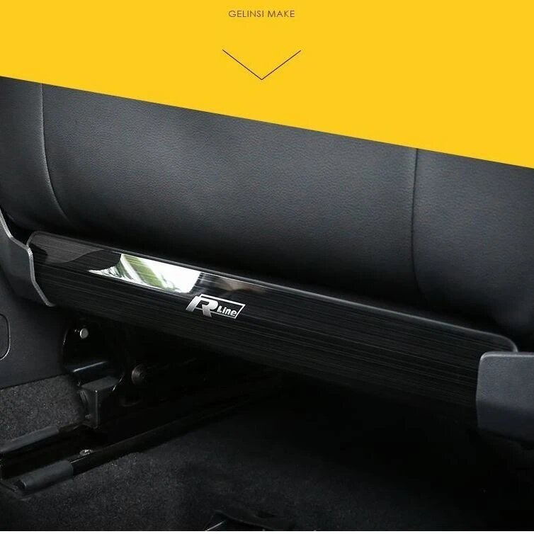 2 шт. для Volkswagen, салон автомобиля, заднее сиденье из нержавеющей стали, противоударная накладка, чехол VW, салон автомобиля для Bora Sagitar Passat Golf Polo VW05-Black